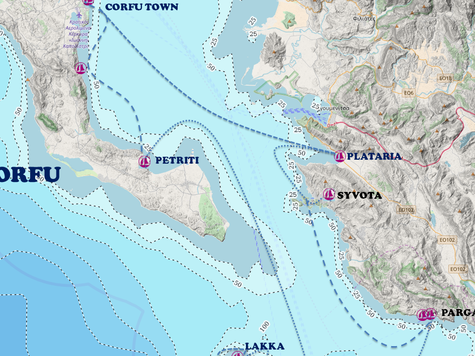 HARTA ITINERARIU CORFU | okeanikos experienceokeanikos experience